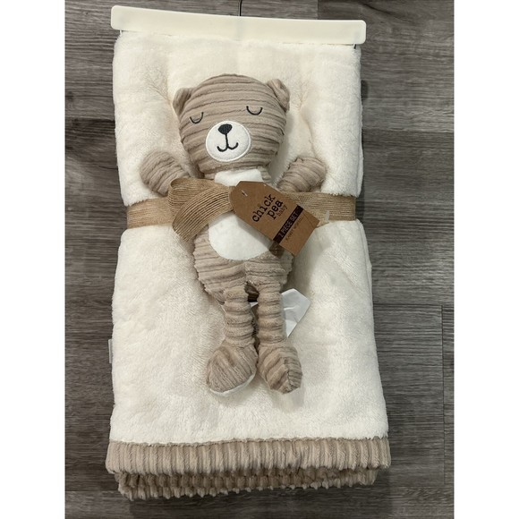 chick pea | Other | Chick Pea Baby Blanket Set Teddy Bear Toy Ivory ...